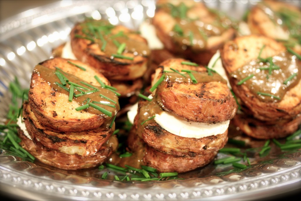 Grilled Potato & Goat Cheese Napoleon | 4plates2table